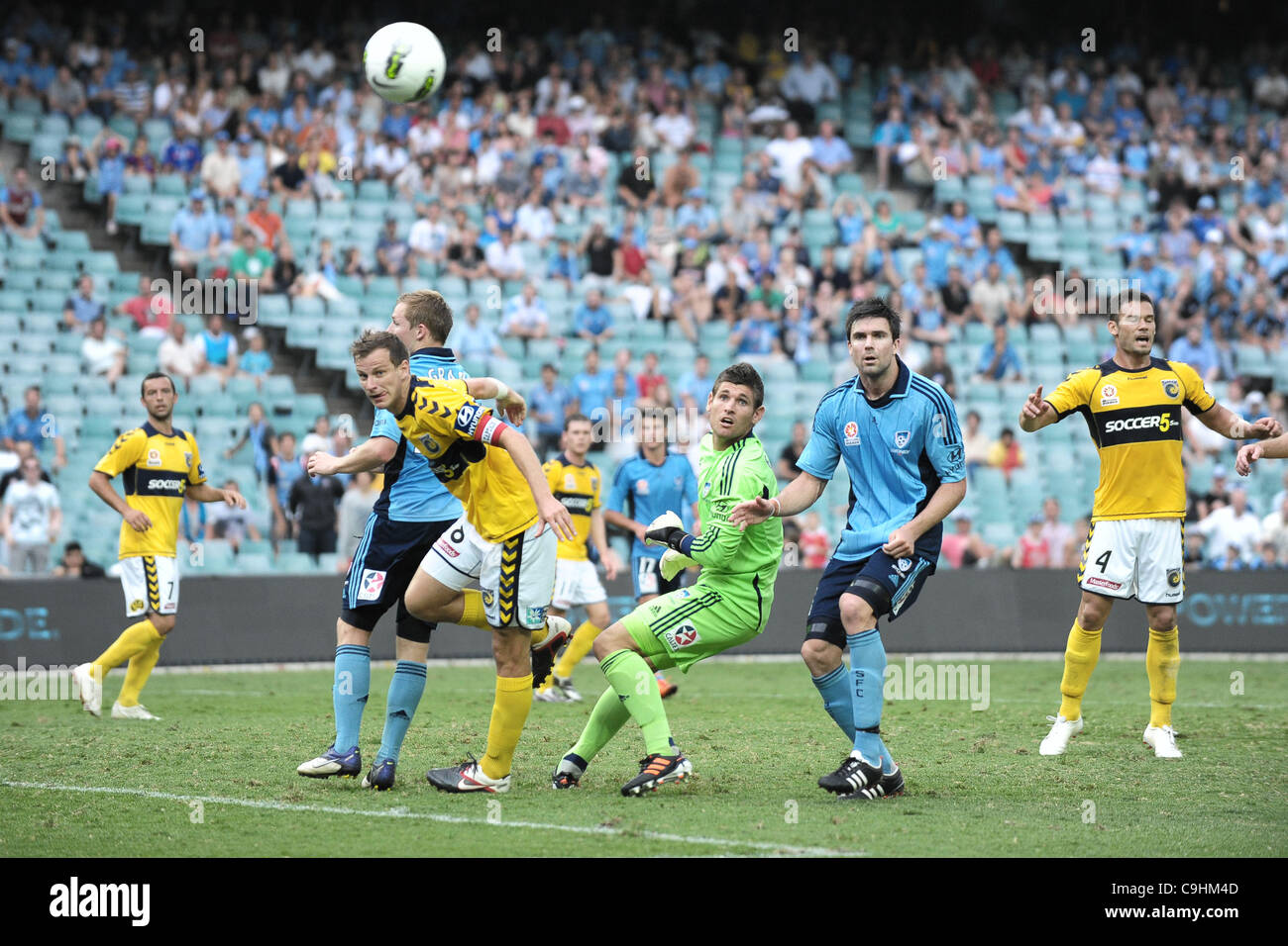 Goal mouth action during a soccer game hi-res stock photography and ...