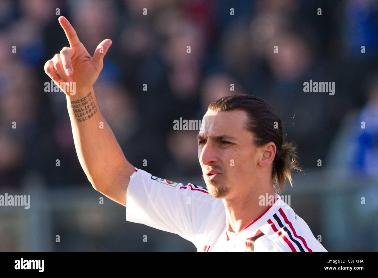 Zlatan ibrahimovic of ac milan gestures hi-res stock photography and ...