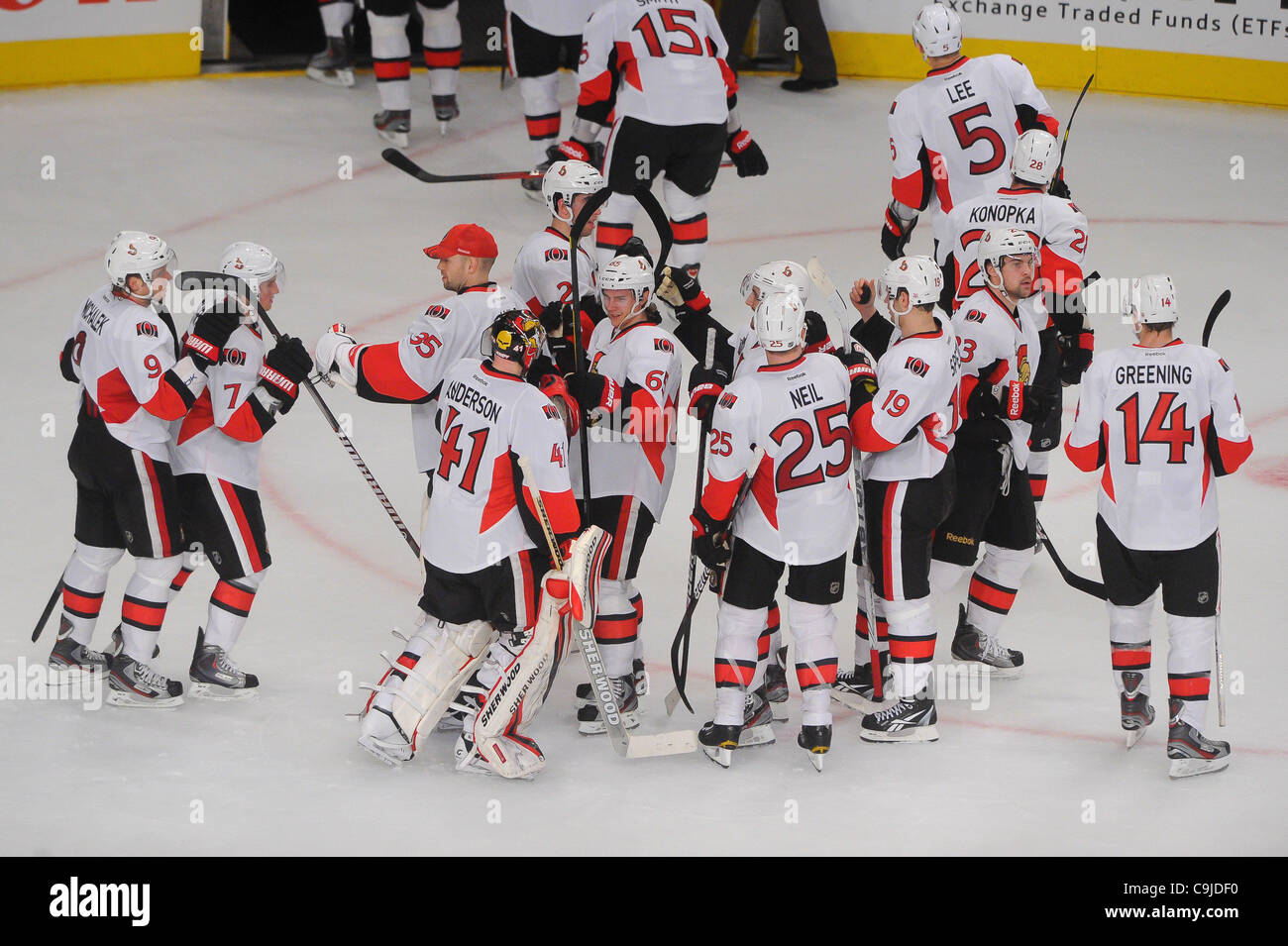 Jan. 12, 2012 - New York, New York, U.S - Ottawa Senators goalie Craig ...