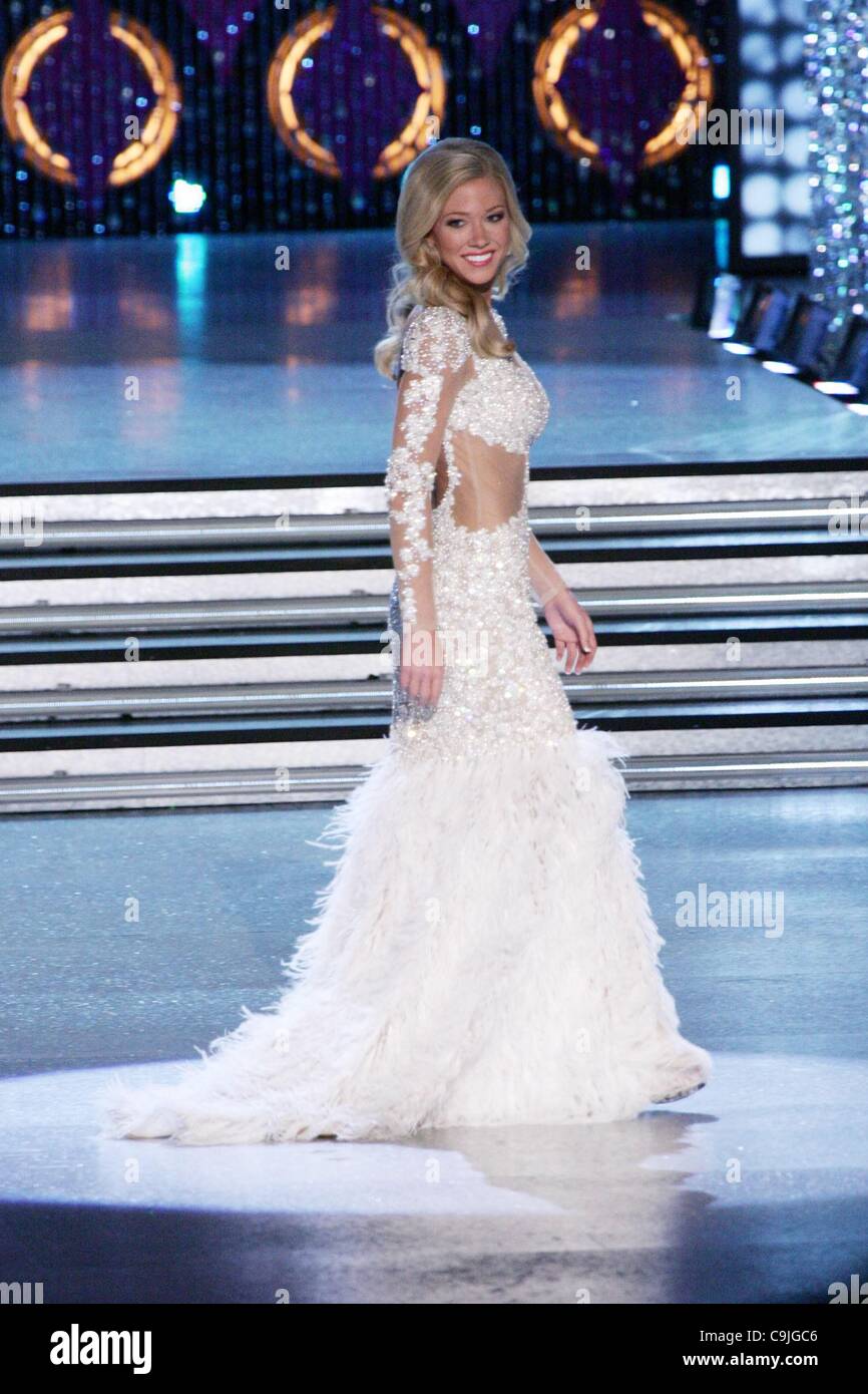 Ariana Walker, Miss North Dakota on stage for 2012 Miss America Pageant ...