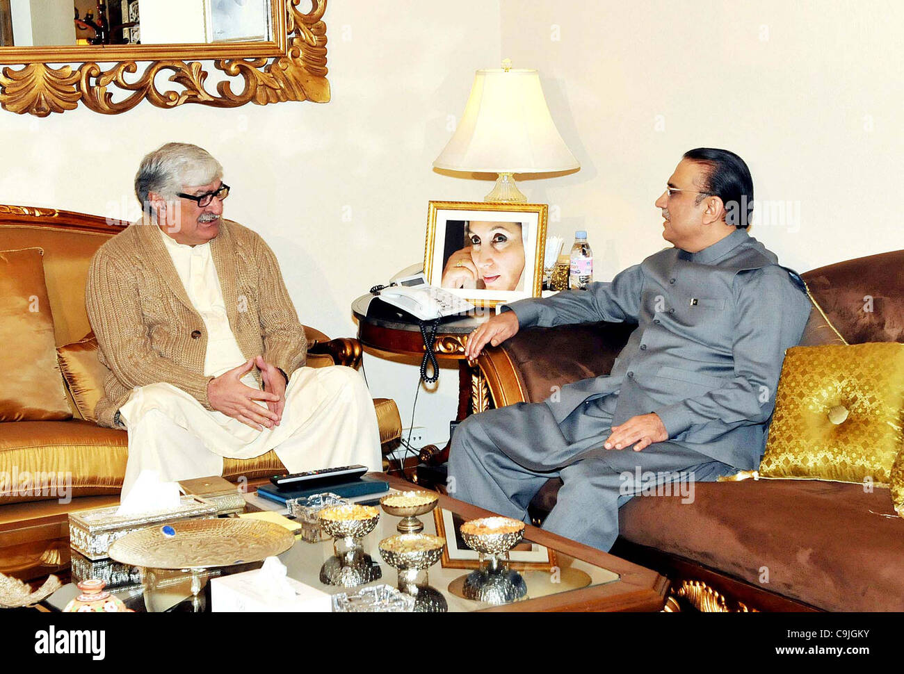 During meeting islamabad president asif ali zardari hi-res stock ...