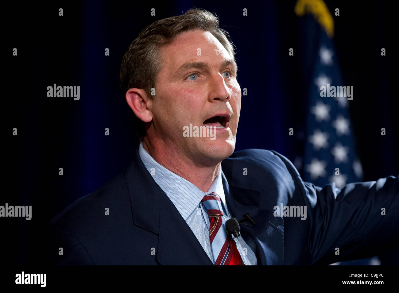 Craig James speaks at a debate in Austin, Texas, among Texas Republican ...