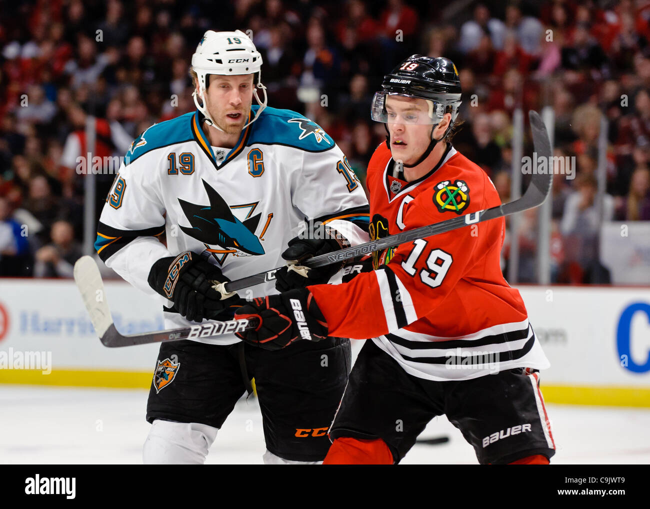 Jan. 15, 2012 - Chicago, Illinois, U.S - Chicago center Jonathan Toews ...