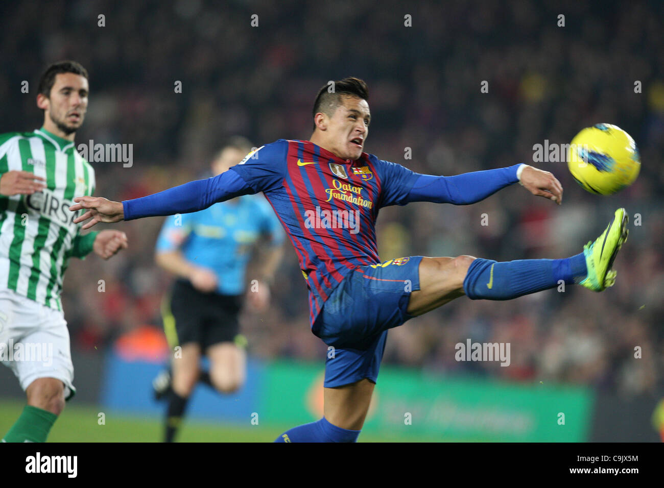 15.01.2012. Barcelona, Spain. Barcelona's Alexis Sanchez during the ...