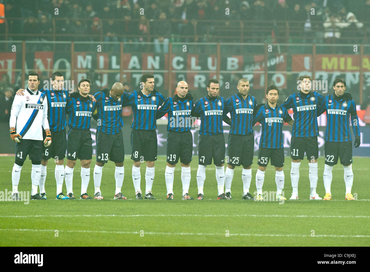 Inter team line up january 15 2012 hi-res stock photography and images ...
