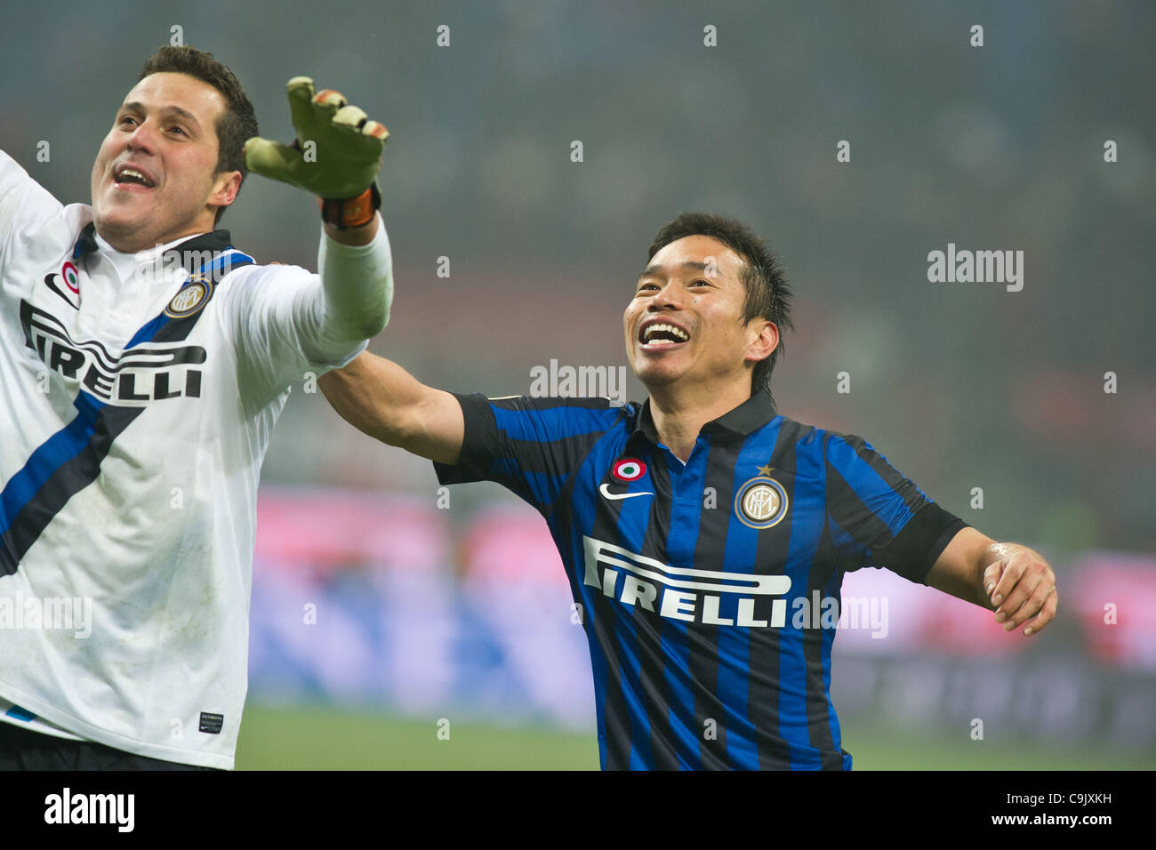(L-R) Julio Cesar, Yuto Nagatomo (Inter), JANUARY 15, 2012 - Football ...