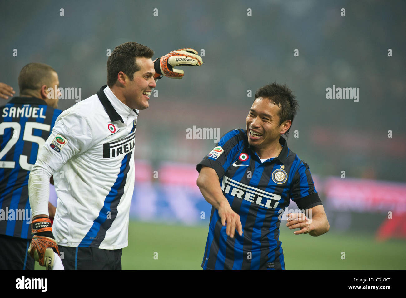 (L-R) Julio Cesar, Yuto Nagatomo (Inter), JANUARY 15, 2012 - Football ...