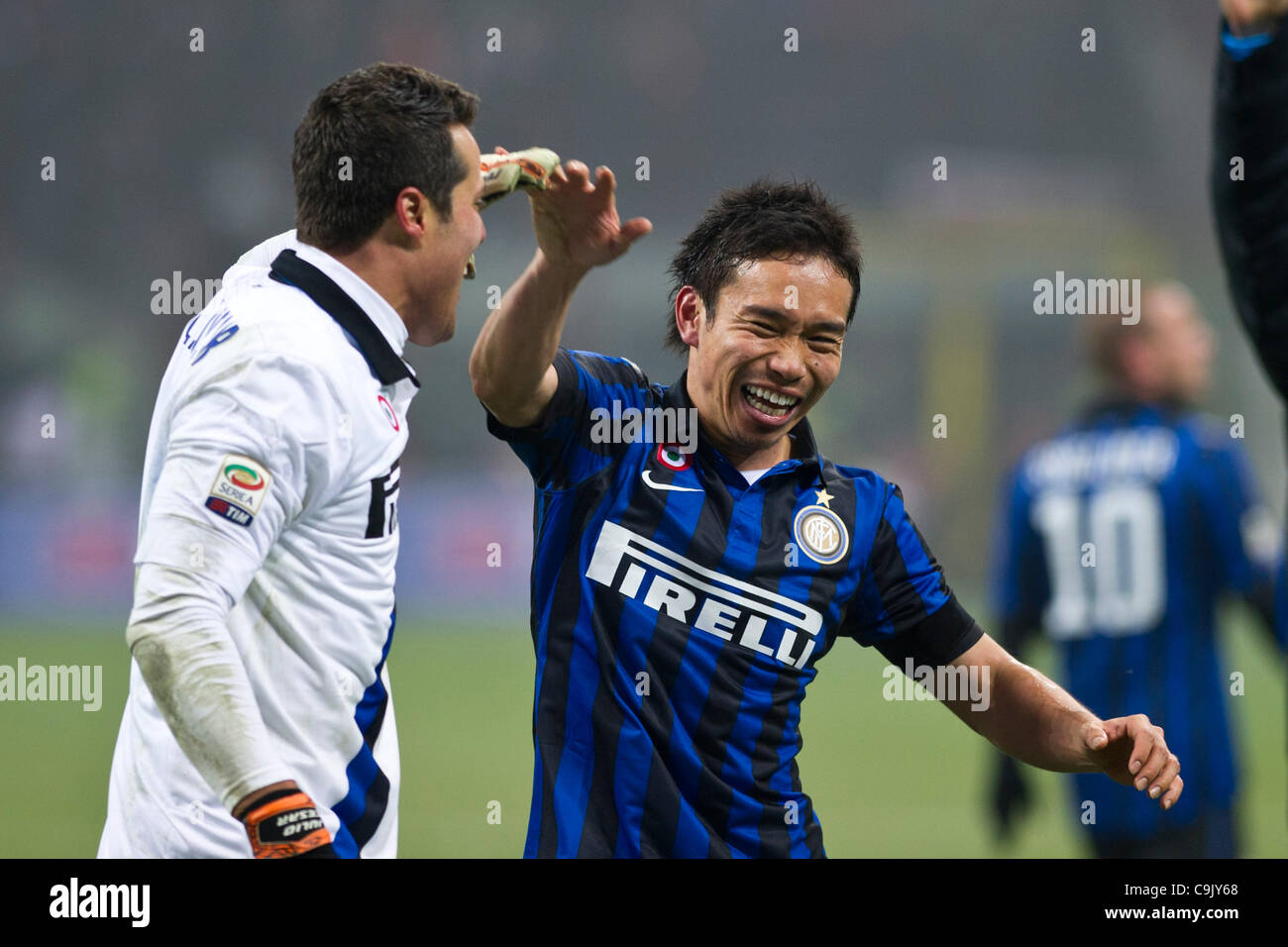 (L-R) Julio Cesar, Yuto Nagatomo (Inter), JANUARY 15, 2012 - Football ...