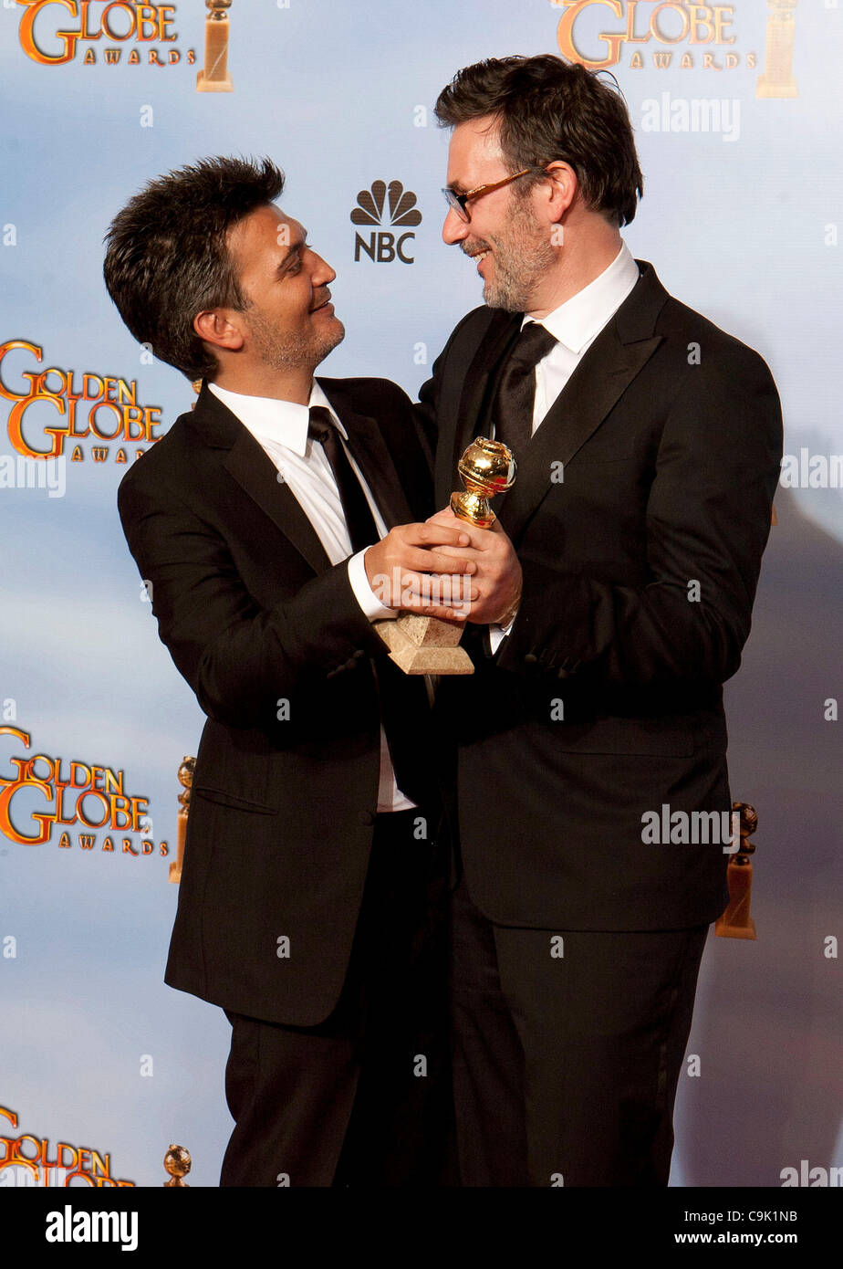 Producer Thomas Langmann (L) and director Michel Hazanavicius pose in ...