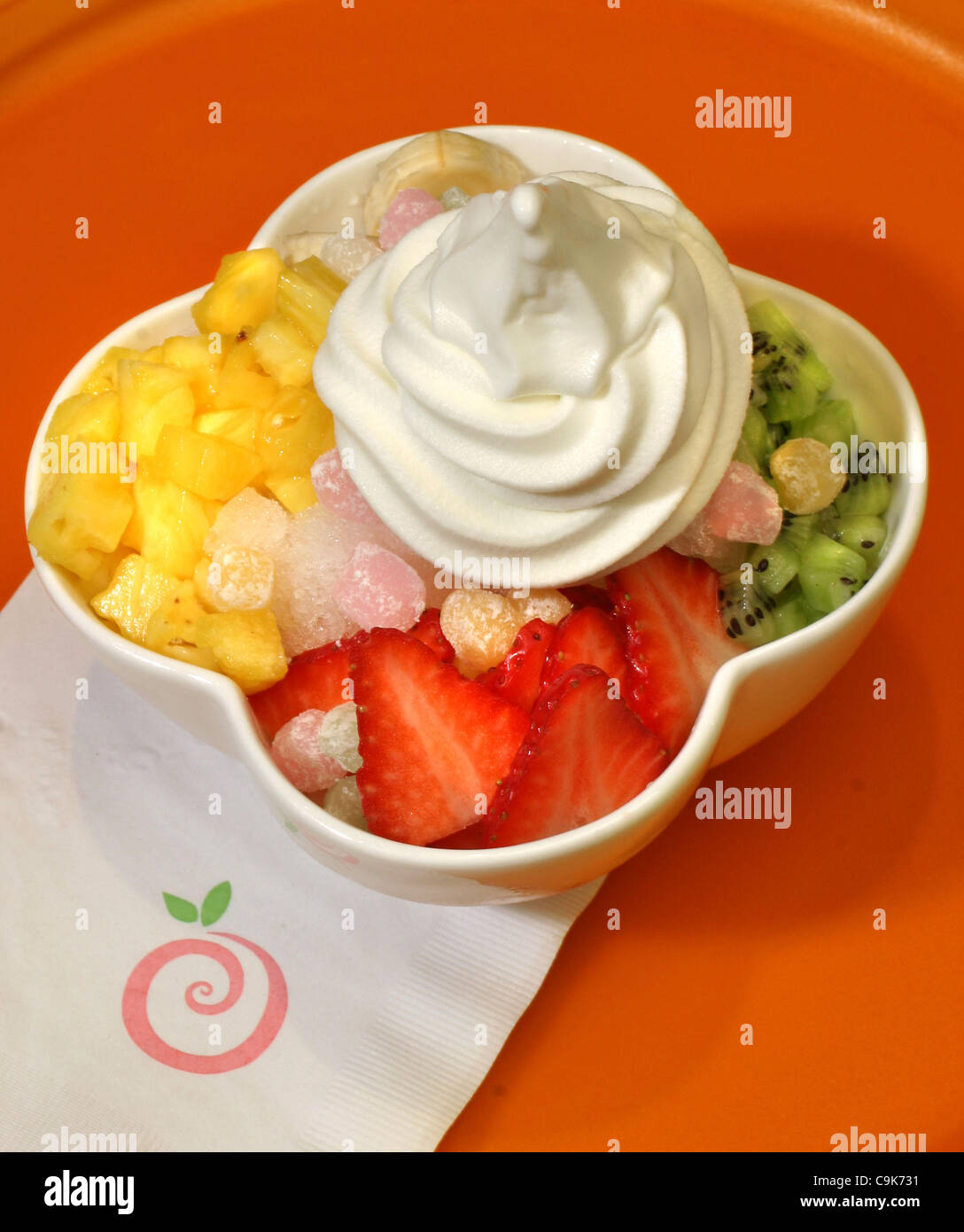A file photo of the Pinkberry brand frozen dessert with mixed fruits is ...