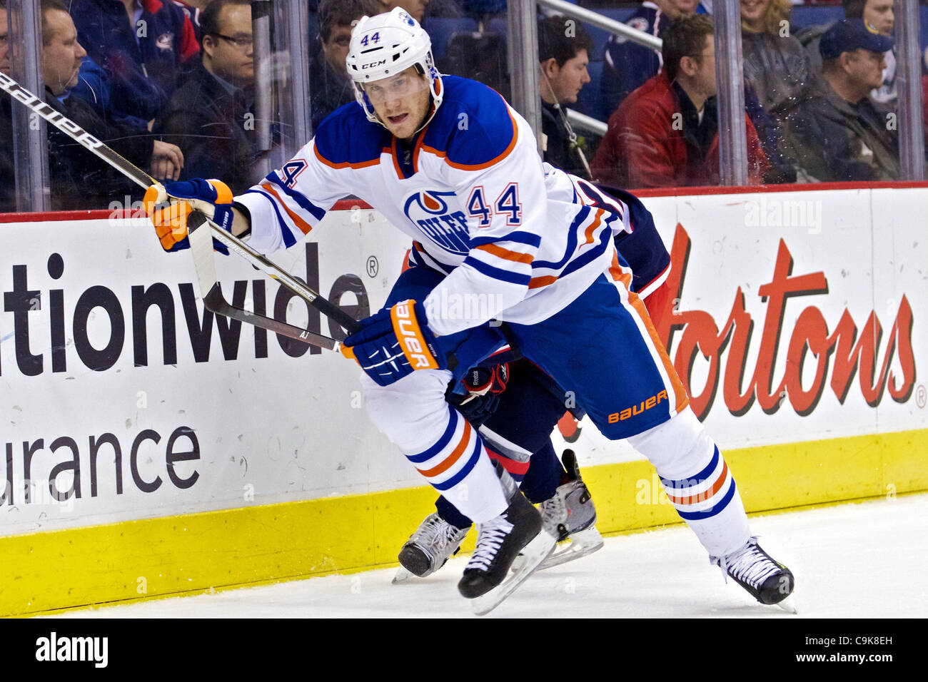 Jan. 17, 2012 - Columbus, Ohio, U.S - Edmonton Oilers defenseman Corey ...