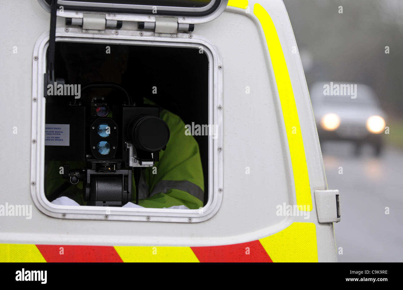 Speed camera, police mobile speed camera, UK Stock Photo - Alamy