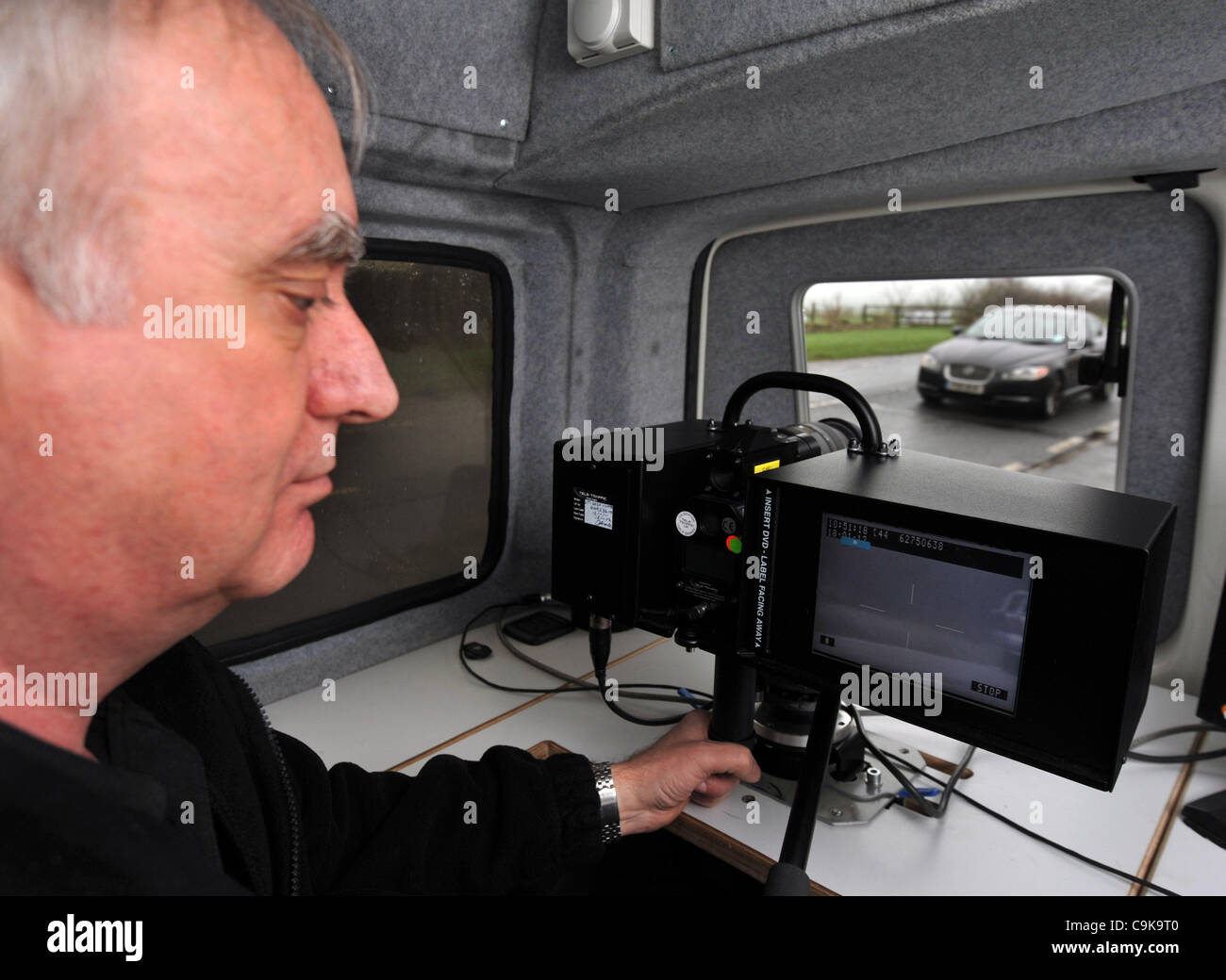 Speed camera, police mobile speed camera, UK Stock Photo - Alamy