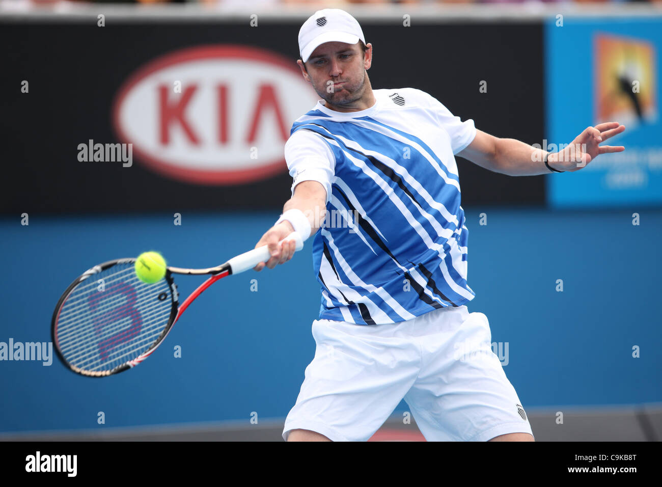 Mardy Fish playing Alejandro Falla at the Australian Open, Melbourne ...