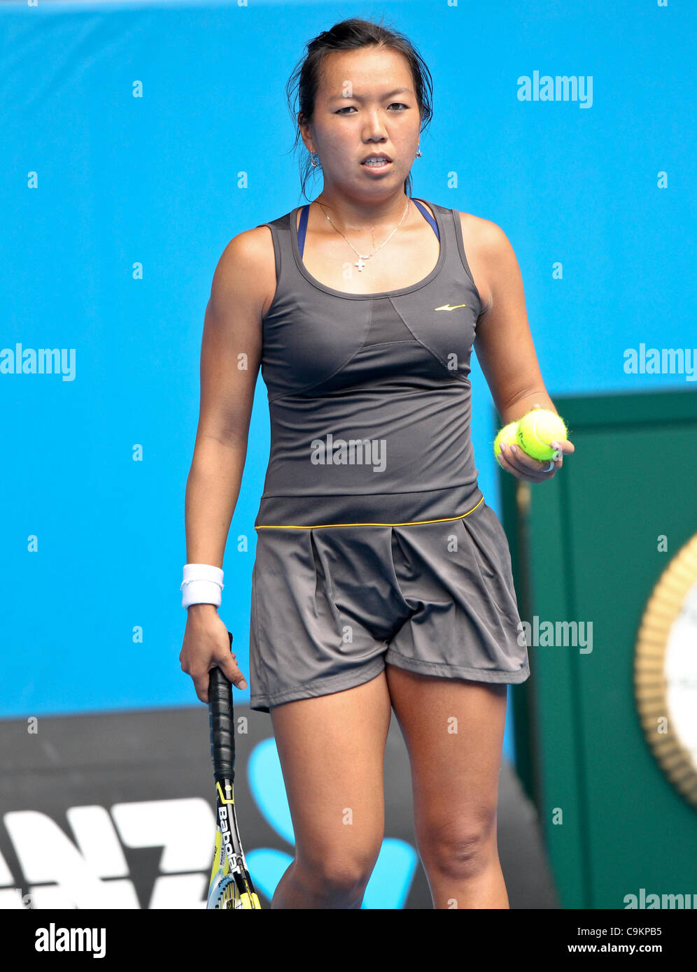 Vania King playing Ana Ivanovic at the Australian Open, January 21 ...