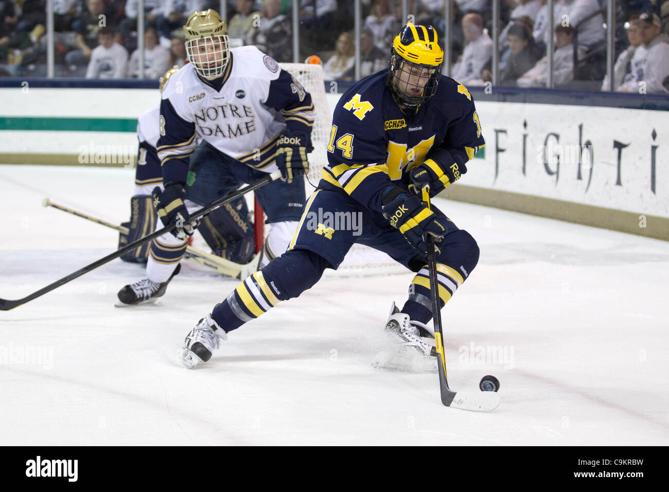 Jan. 20, 2012 - South Bend, Indiana, U.S - Michigan forward Kevin Lynch ...