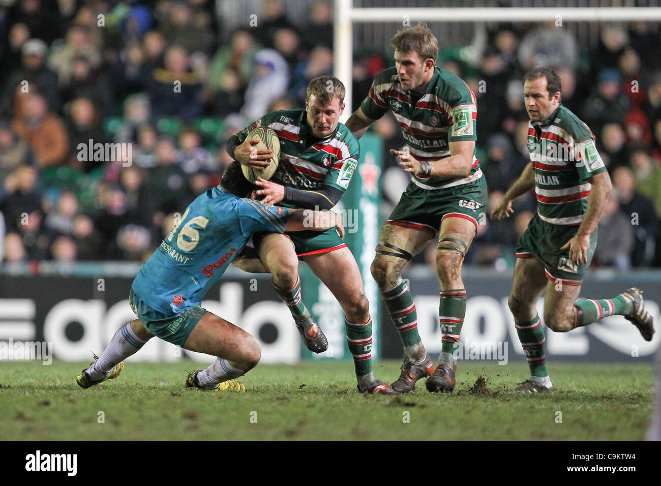 021.01.2012. Welford Road, Leicester, England. Sam Harrison (Tigers) in ...