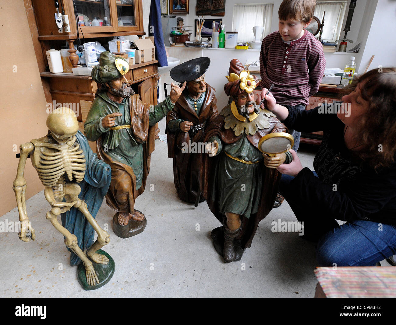 The Vain Man, the Miser, the Death and the Turk, the statues from the ...