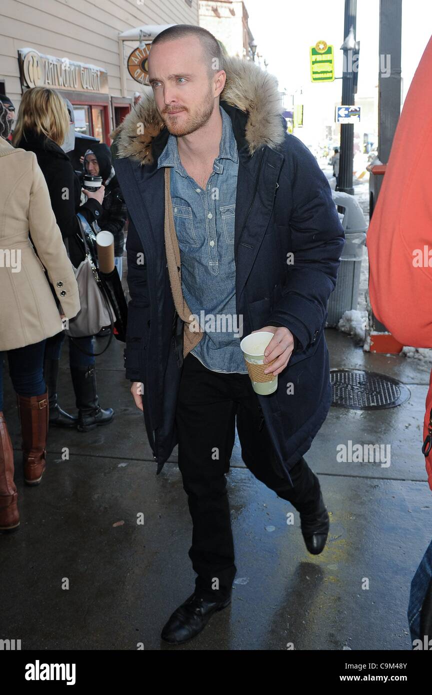 Aaron Paul, walks on Main Street out and about for Sundance Film ...