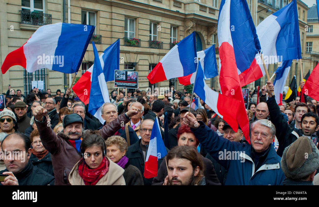 Paris, France, Crowd of Armenians Demonstrating near the French Senate ...