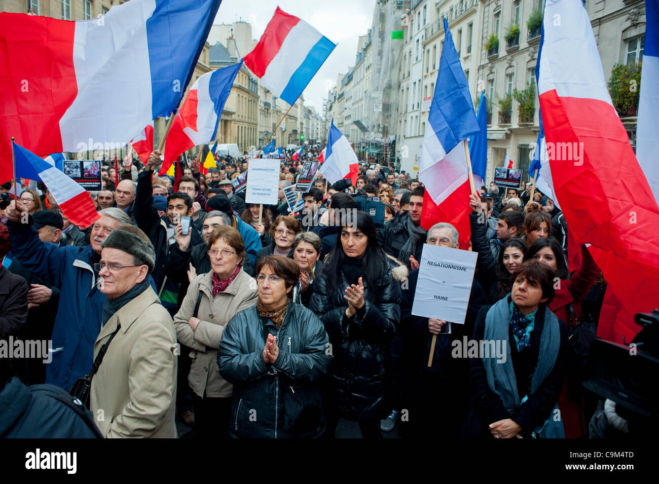 Paris, France, Crowd of Armenians Demonstrating near the French Senate ...
