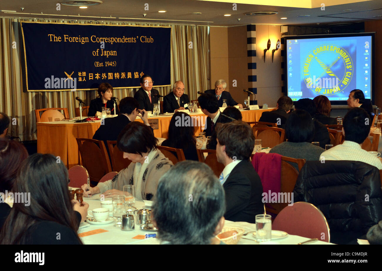 January 25, 2012, Tokyo, Japan - Katsuyuki Haranaka, left, and Akira ...