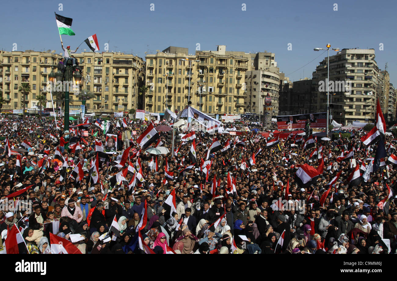 Jan. 25, 2012 - Cairo, Cairo, Egypt - Egyptian demonstrators gather to ...