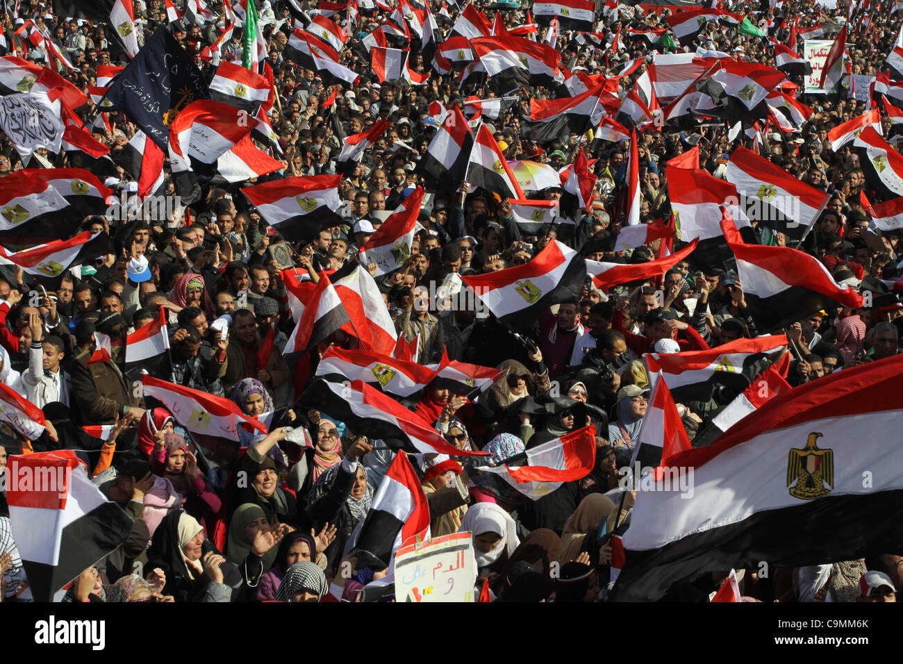 Jan. 25, 2012 - Cairo, Cairo, Egypt - Egyptian demonstrators gather to ...