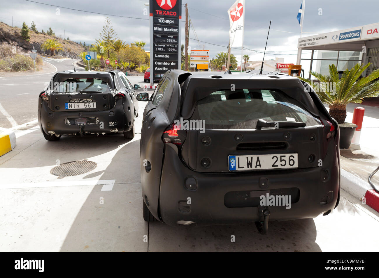 Heavily disguised cars with Swedish numberplates spotted in a petrol ...