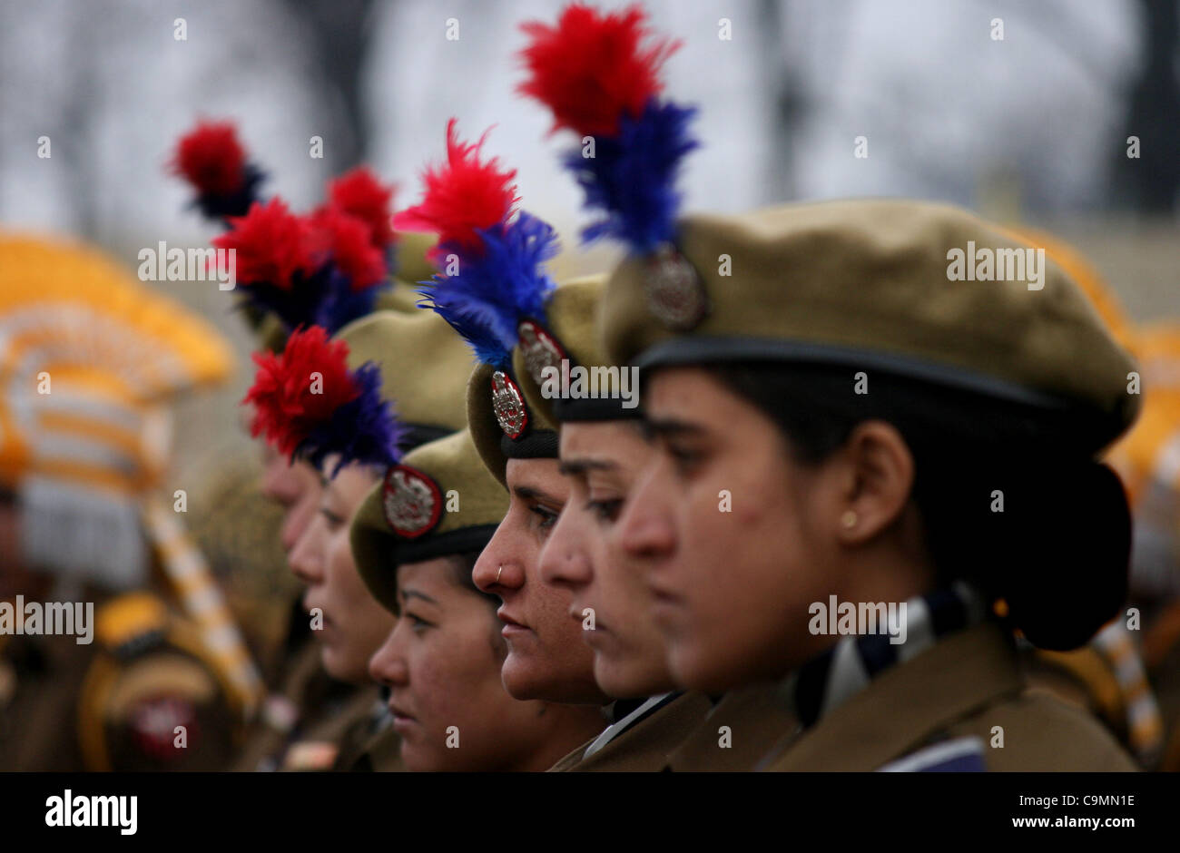Members of the Jammu and Kashmir Armed Police (JKAP) march during a ...