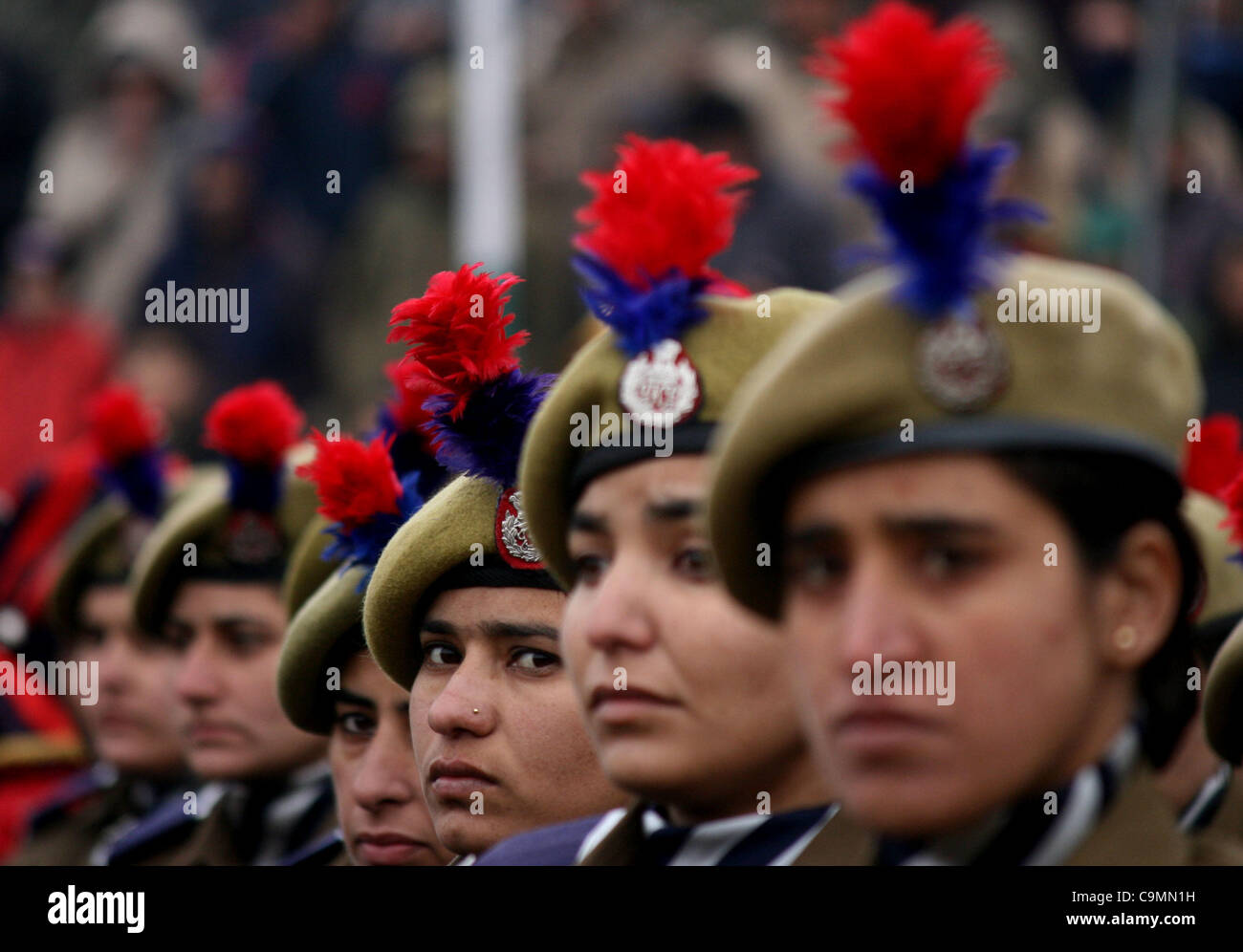 Members of the Jammu and Kashmir Armed Police (JKAP) march during a ...