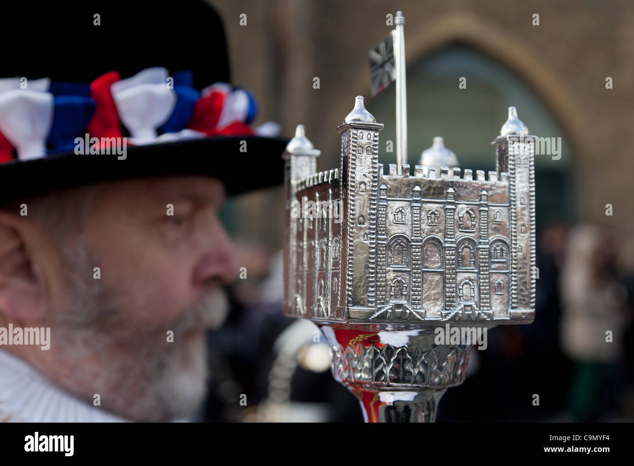 Crew of HMS Liverpool march through the Tower of London as they take ...