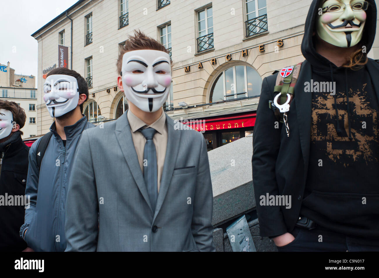 Anonymous Mask Protests High Resolution Stock Photography and Images ...