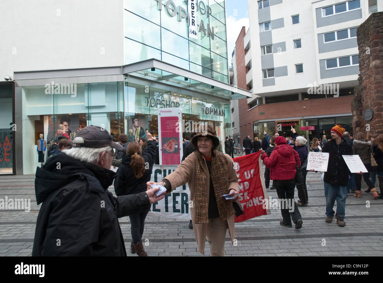 Occupy Exeter activists campaign outside Exeter branches of Topshop ...