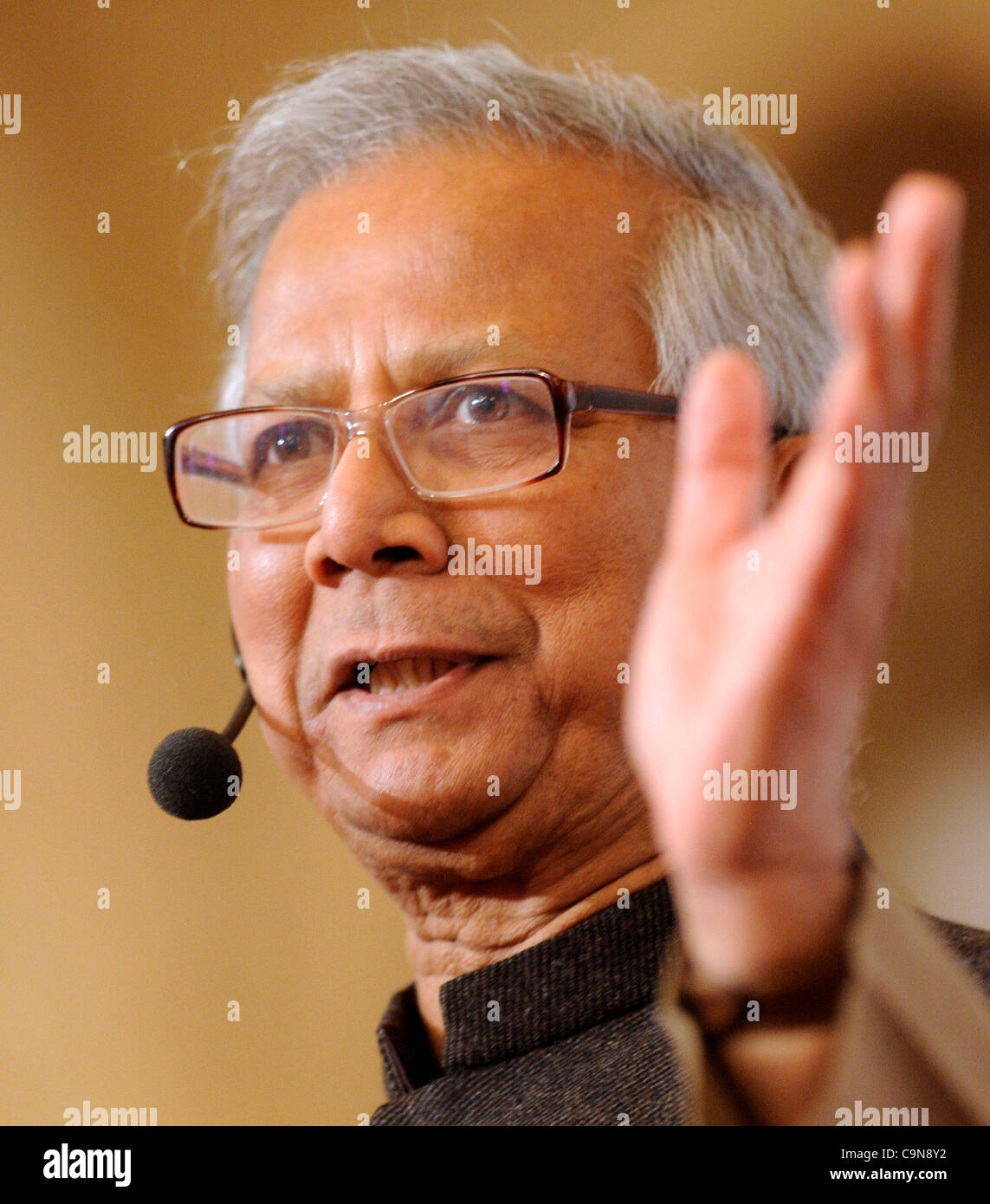 Nobel Peace Prize laureate Muhammad Yunus during a public debate on ...