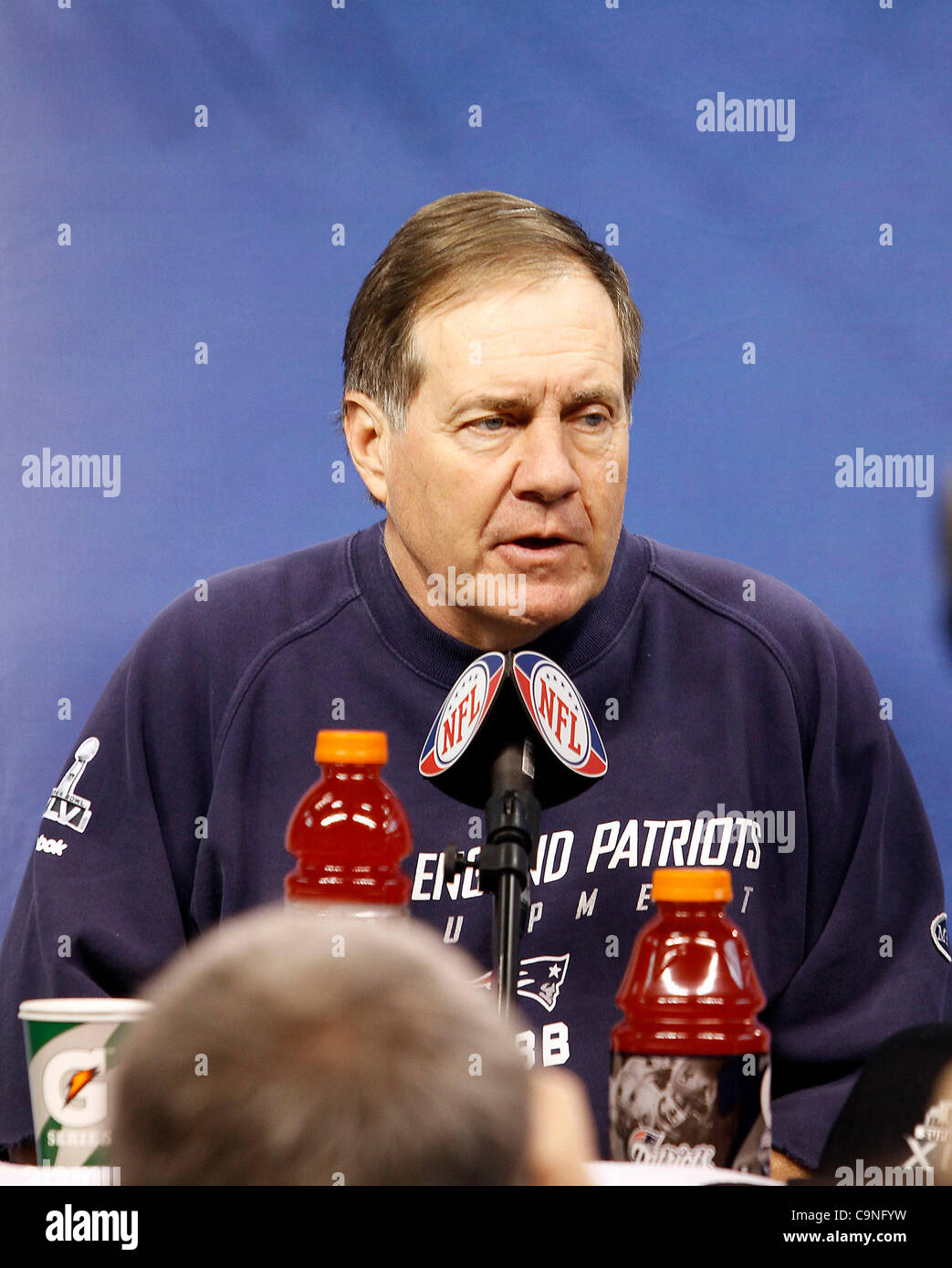 New England's head coach Bill Belichick answers questions during the ...