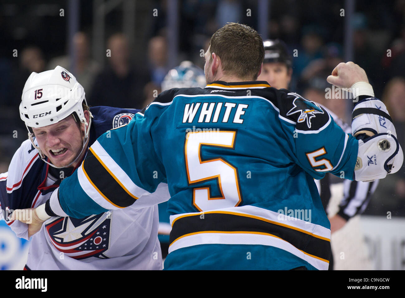 Jan. 31, 2012 - San Jose, California, U.S - Sharks defenseman Colin ...
