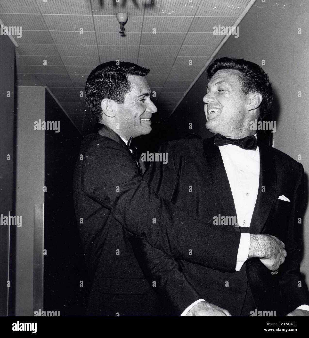 ROBERT STACK with Anthony George at the TV Guide awards.Supplied by ...
