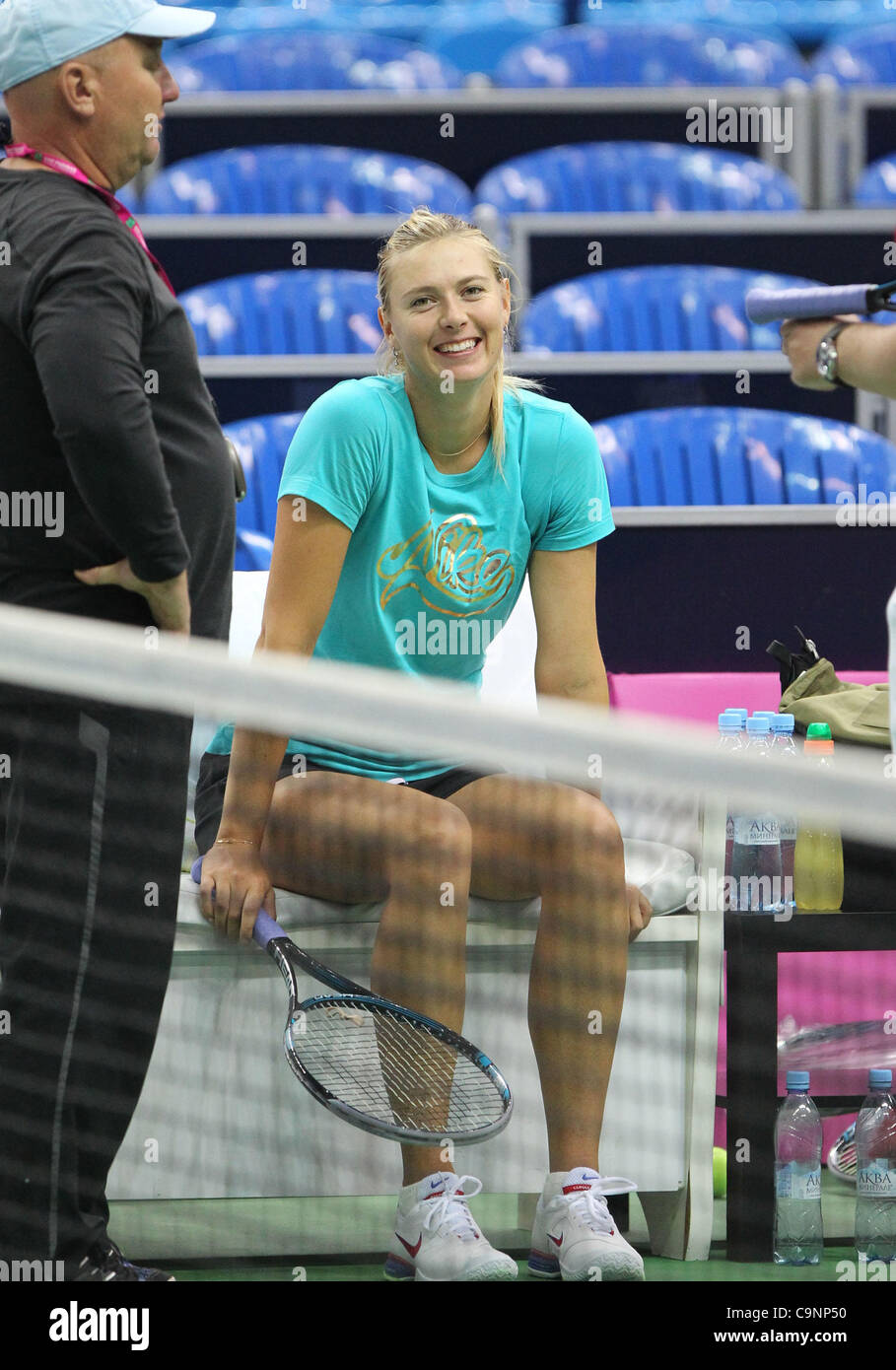 01.02.2012. Moscow. Russia. Federation Cup Tennis 2012. Pictured: Maria ...