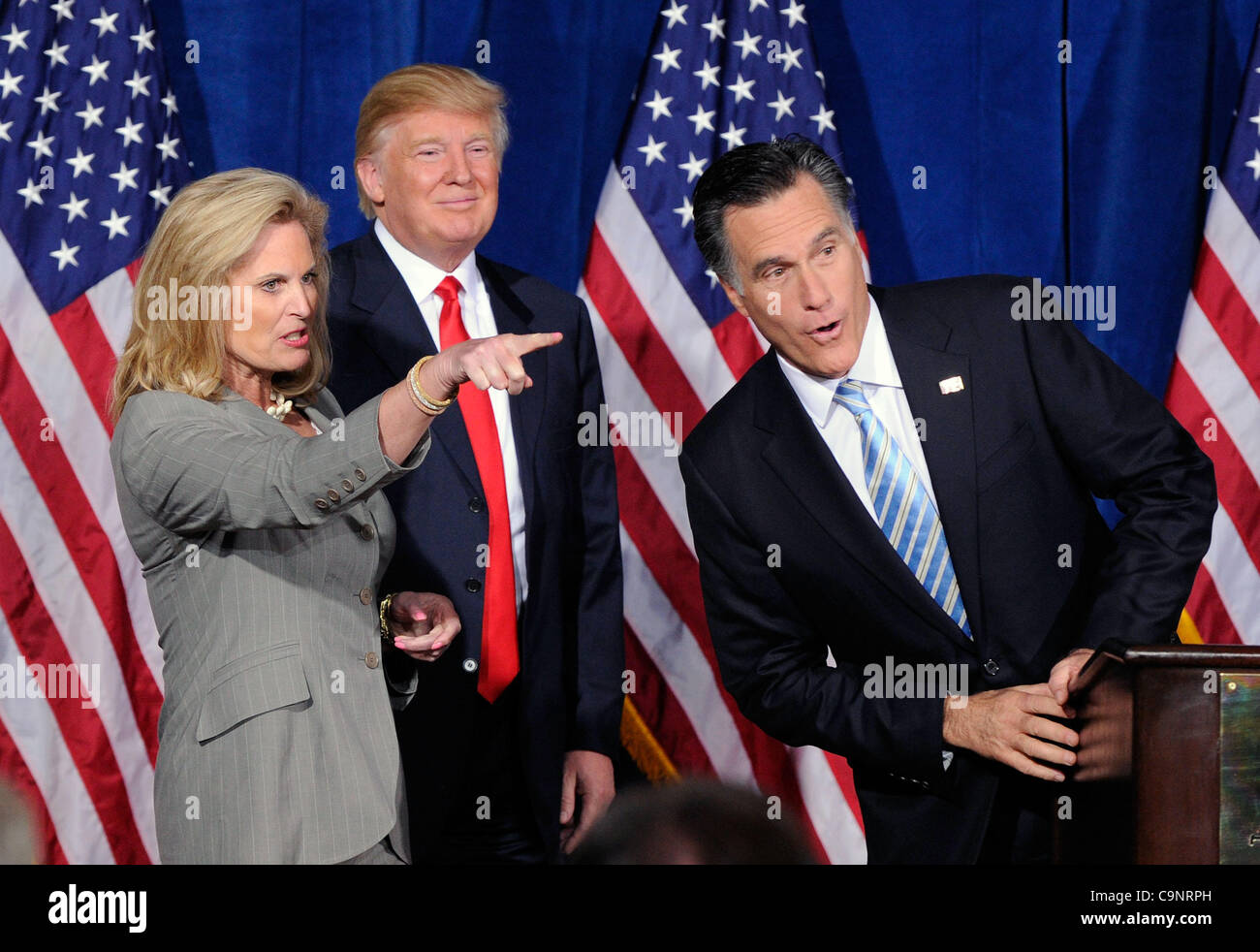 Feb. 2, 2012 - Las Vegas, Nevada, USA - (L-R) DONALD TRUMP, ANN ROMNEY ...