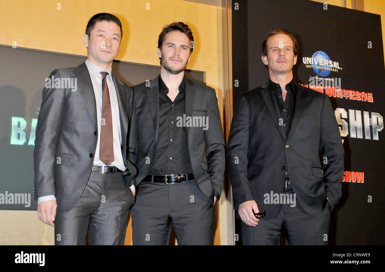 Tadanobu Asano, Taylor Kitsch and Peter Burg, Jan 31, 2012 : (L-R ...