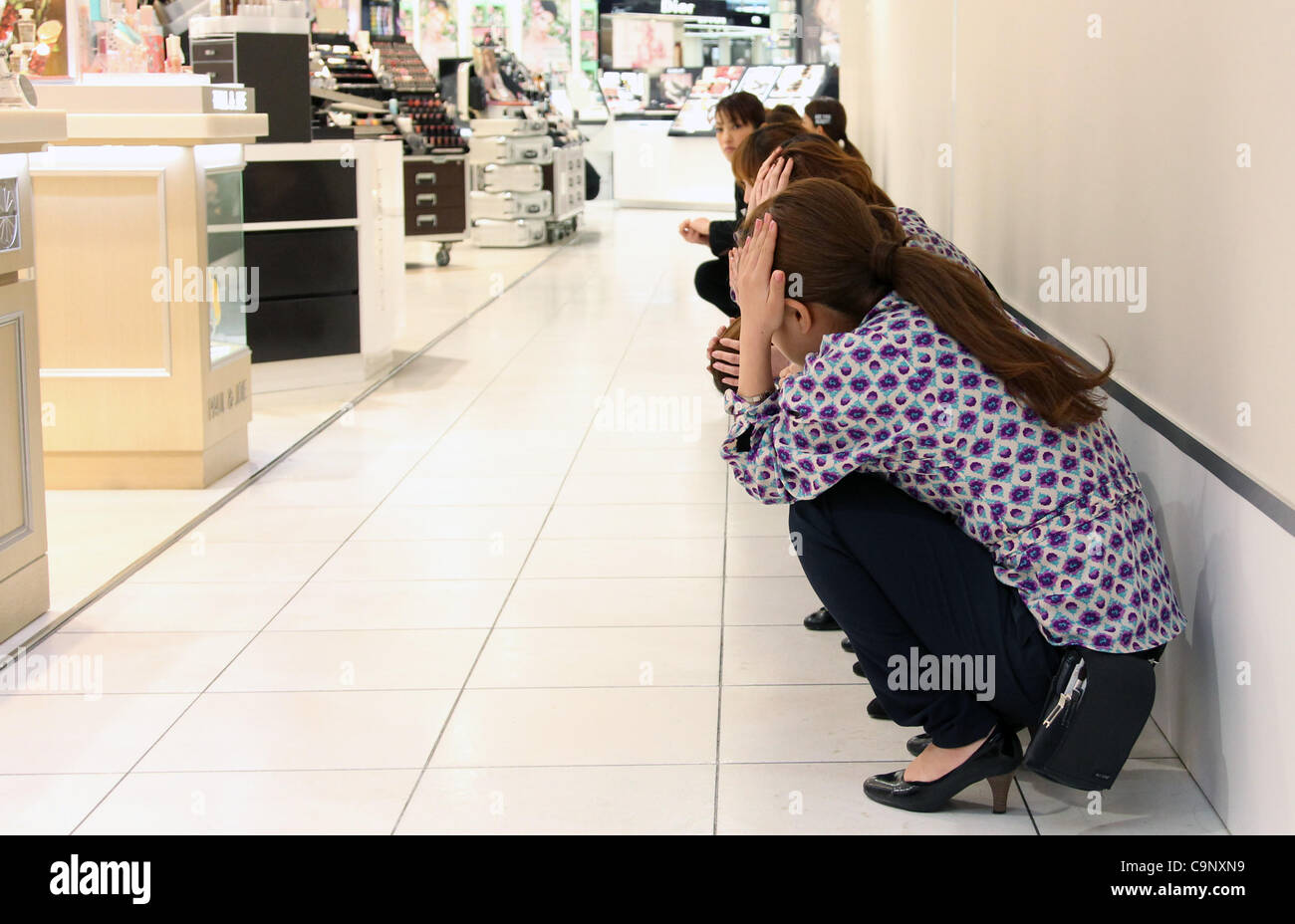 Feb. 3, 2012 - Tokyo, Japan - Isetan Department Store employees ...