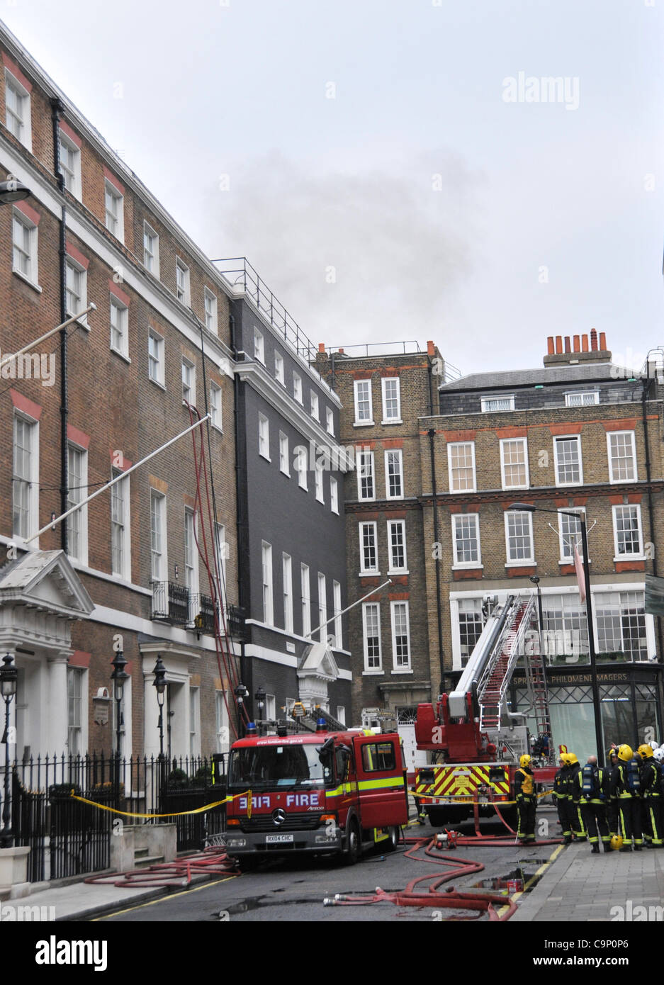 London, UK. 4th Feb, 2012. Fire crews attend at a major fire in a ...