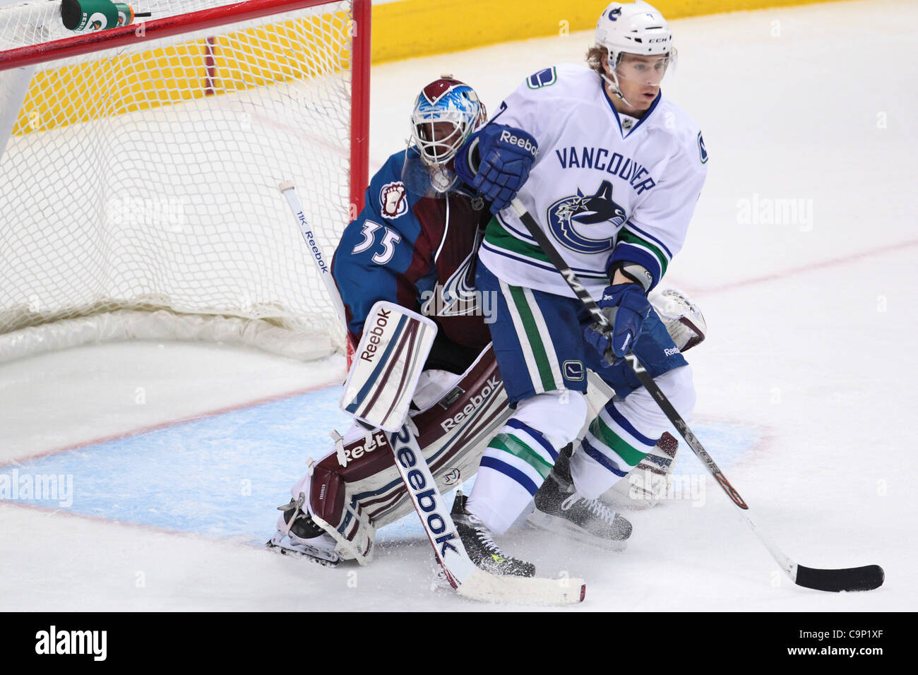 Feb. 4, 2012 - Denver, Colorado, United States - Vancouver Canucks left ...