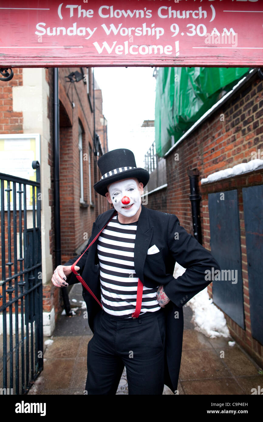 Clown Church Service, Holy Trinity Church, Dalston, East London, UK. 05 ...
