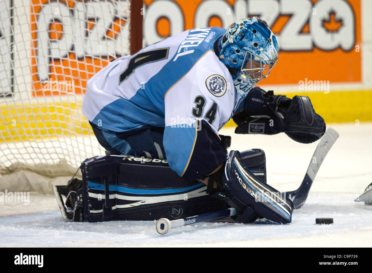 London Ontario, Canada - February 4, 2012. Majors goalie Brandon ...