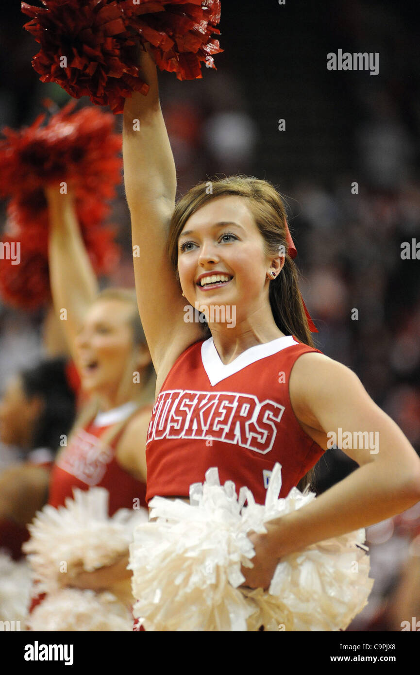Feb. 8, 2012 - Lincoln, Nebraska, U.S - Husker cheerleaders cheer on ...