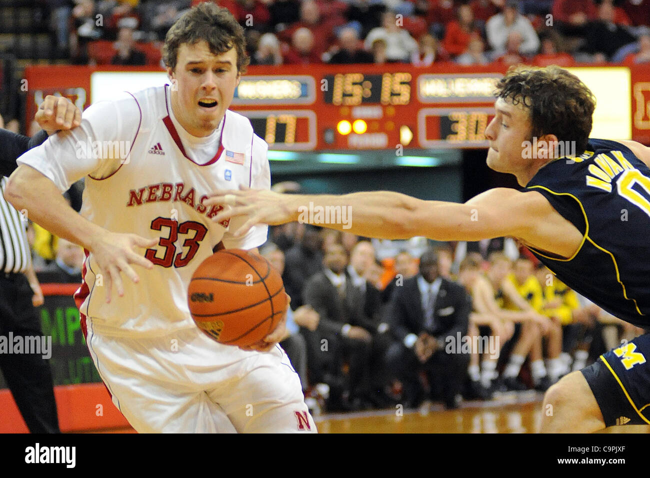 Feb. 8, 2012 - Lincoln, Nebraska, U.S - Michigan guard Zack Novak (0 ...