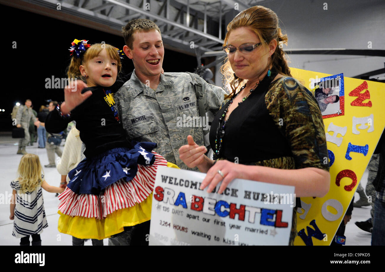 Feb. 8, 2012 - Las Vegas, Nevada, USA - SrA. MATTHEW BECHTEL (C) greets ...
