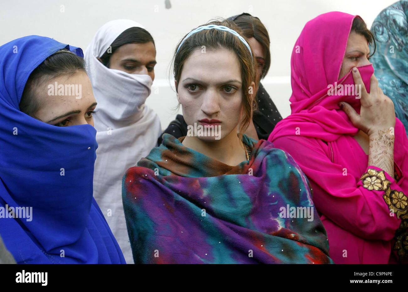 Eunuchs sit at election commission office as they were gathered for ...